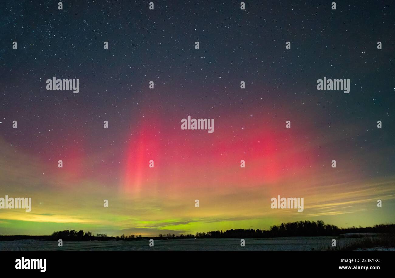 Beautiful colorful sky, colors of northern lights, aurora borealis ...