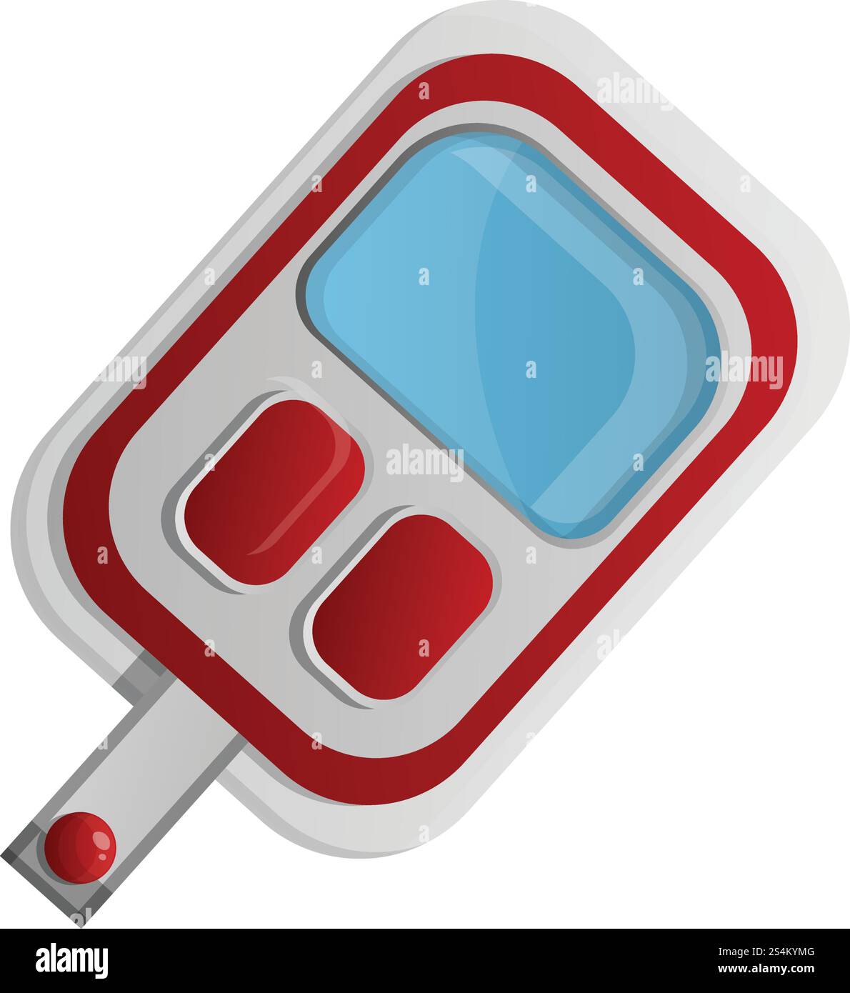 Red glucose meter icon. Cartoon of red glucose meter vector icon for ...