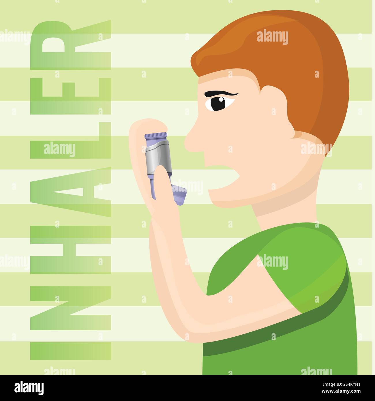 People inhaler use concept background. Cartoon illustration of people ...