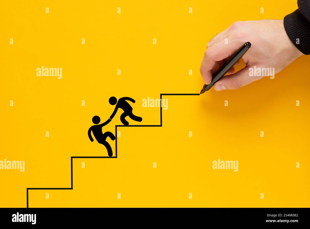 Help colleague success stairs hi-res stock photography and images - Alamy