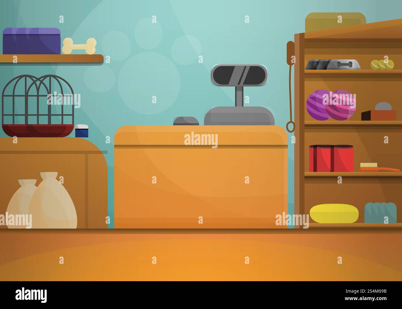 Pet shop concept banner. Cartoon illustration of pet shop vector ...