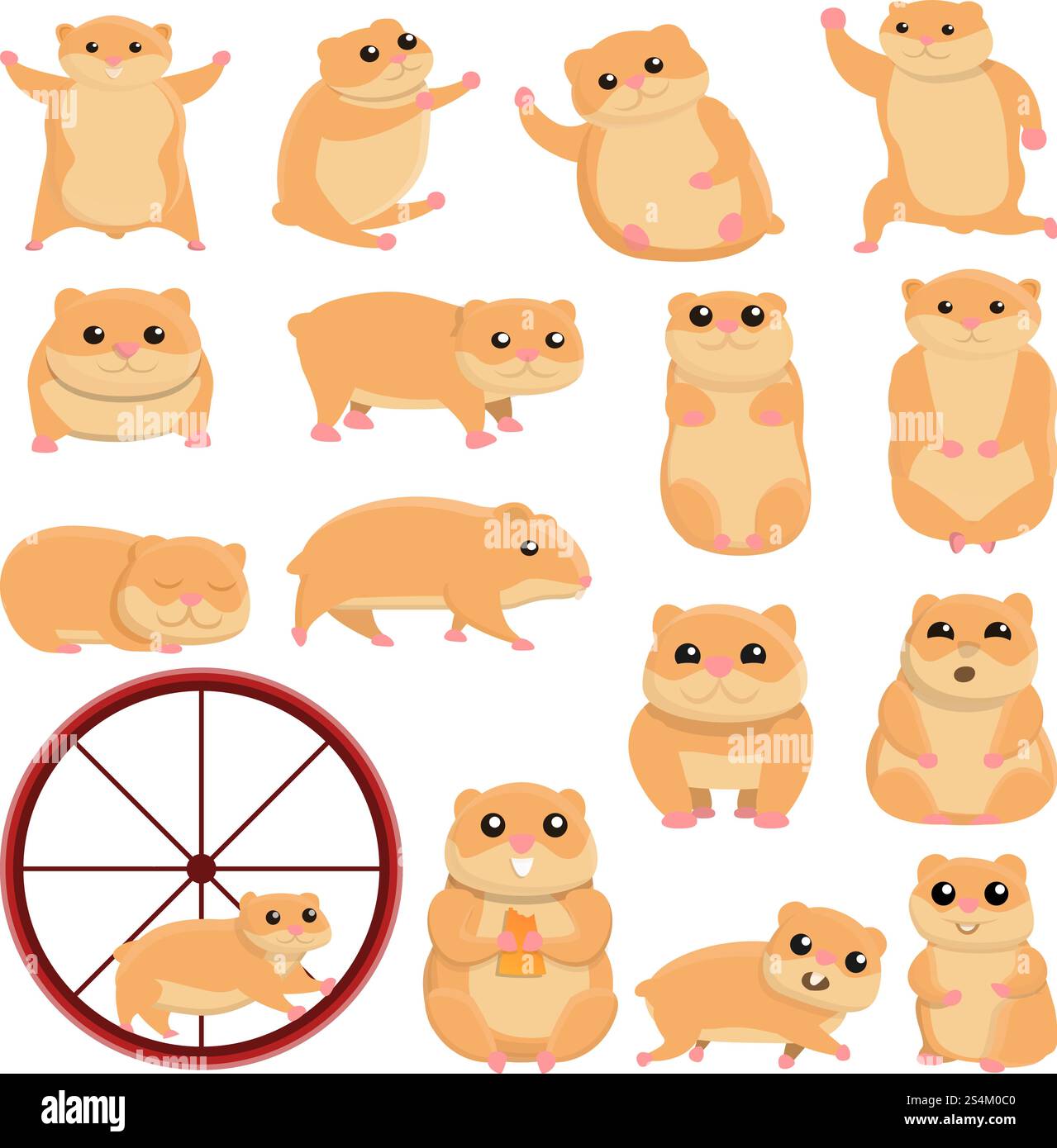 Hamster icons set. Cartoon set of hamster vector icons for web design ...