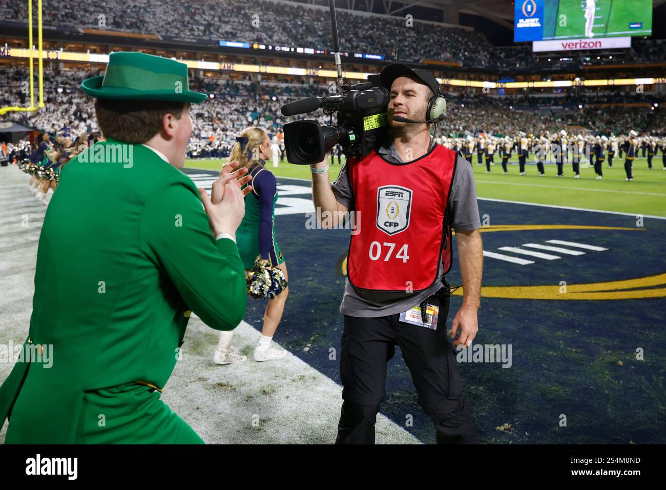 MIAMI GARDENS, FL - JANUARY 09: ESPN camera operator focuses on the ...