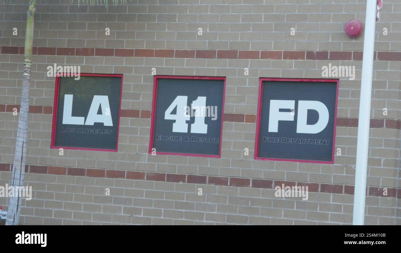 Los Angeles, California USA 12th January 2025 Fire Station No 41 during ...