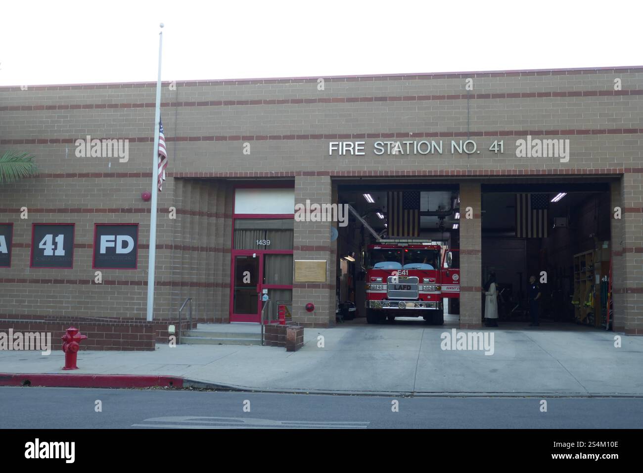 Los Angeles, California USA 12th January 2025 Fire Station No 41 during ...