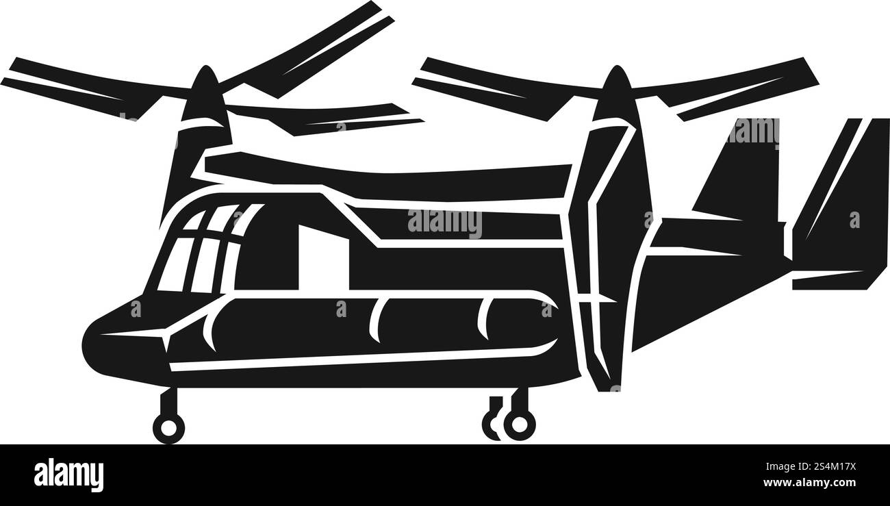Rotary wing helicopter icon. Simple illustration of rotary wing ...