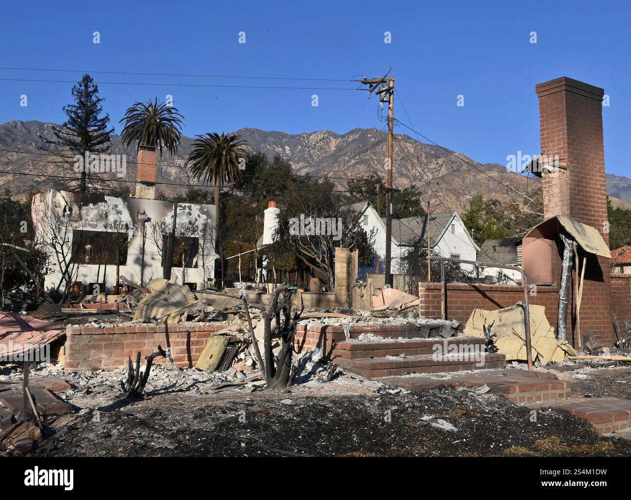 Los Angeles, United States. 12th Jan, 2025. Rubble is all that remains ...