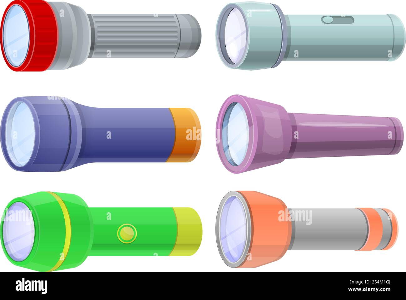 Flashlight icons set. Cartoon set of flashlight vector icons for web ...