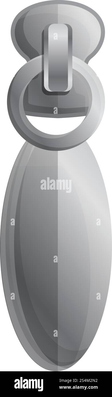 Plastic zipper icon. Cartoon of plastic zipper vector icon for web design isolated on white ...