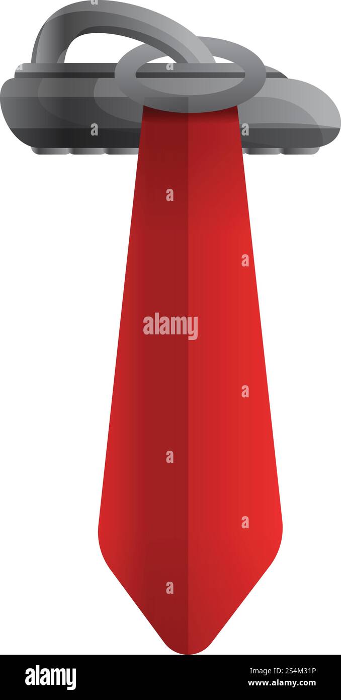 Red zipper icon. Cartoon of red zipper vector icon for web design isolated on white background ...