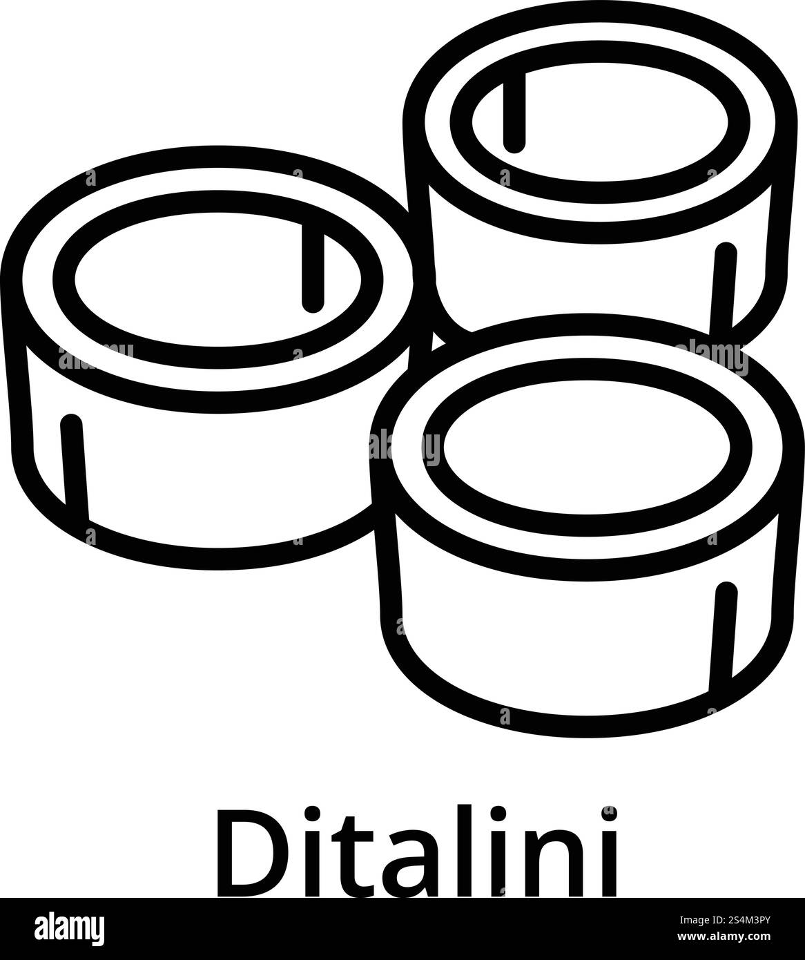 Ditalini pasta icon. Outline ditalini pasta vector icon for web design ...