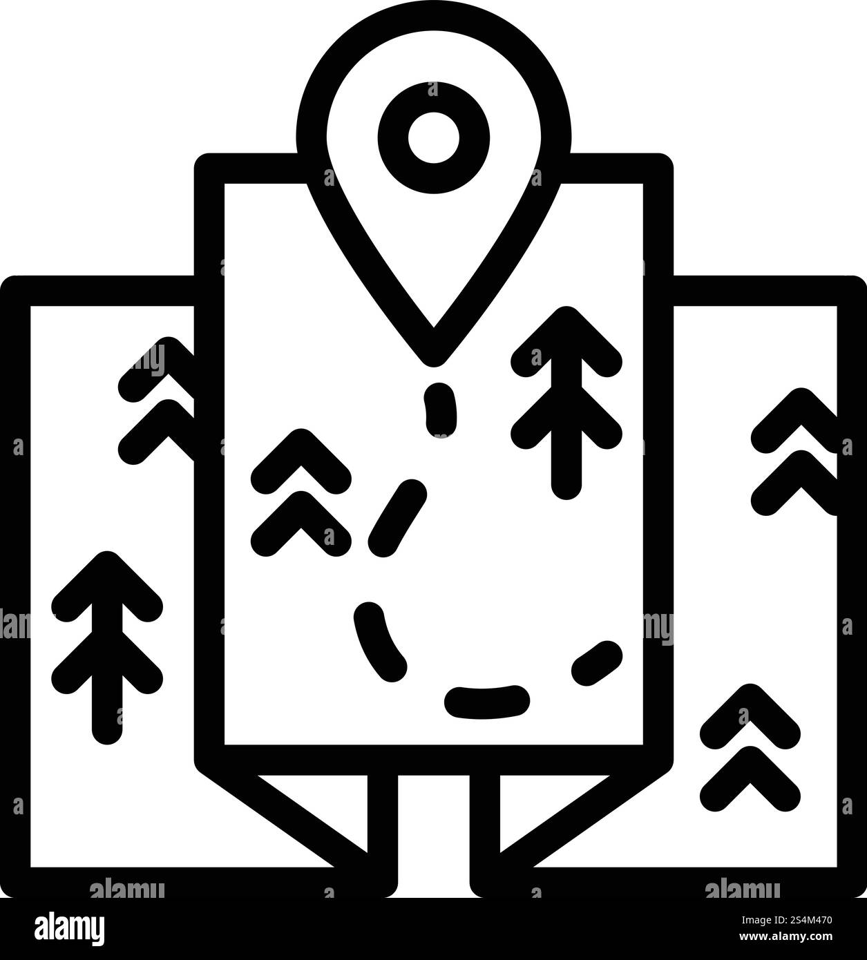 Travel map route icon. Outline travel map route vector icon for web ...