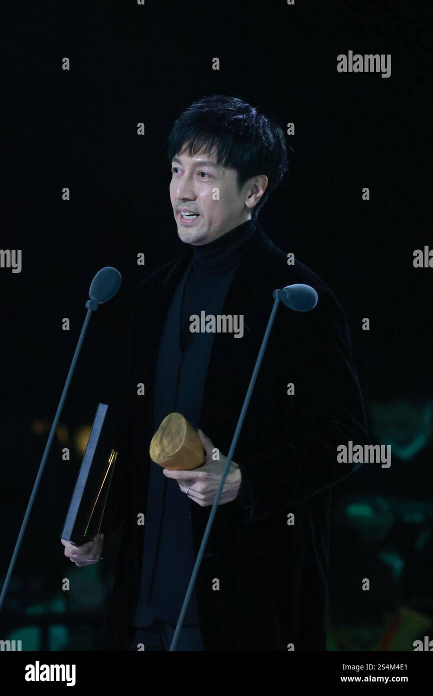 Chinese actor and director Zhang Luyi attends an activity in Macao ...