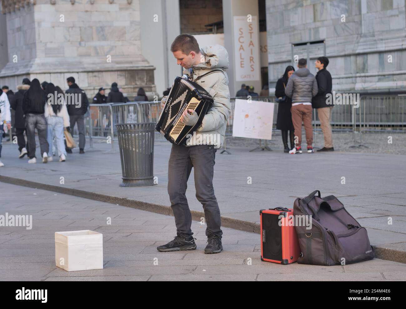 Milan, . 13th Jan, 2025. Singers, acrobats, jugglers, actors called ...