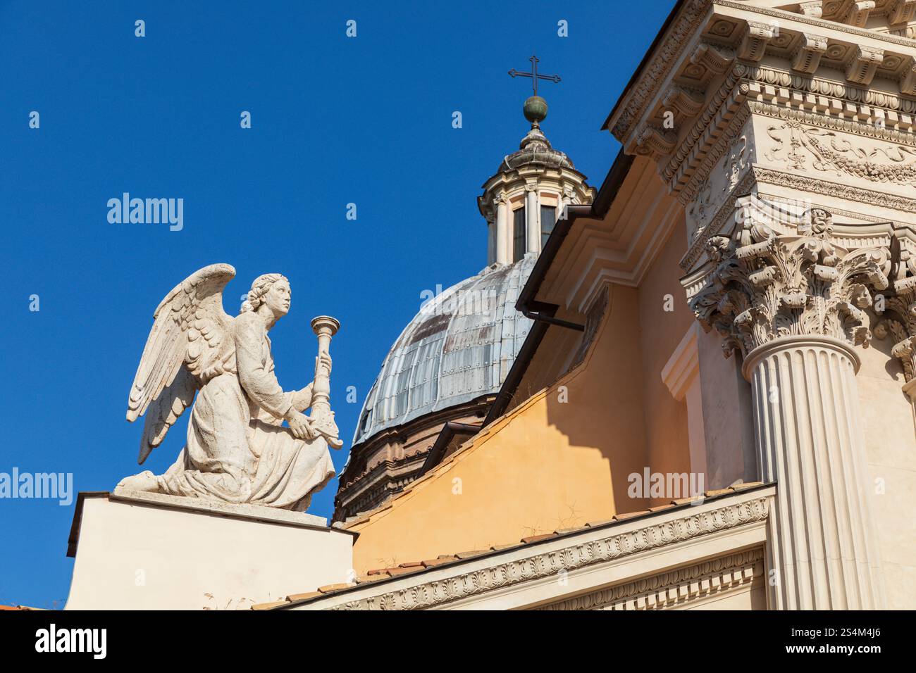 Side view of the Church of Saint Roch 'all'Augusteo', Rome, Italy Stock ...