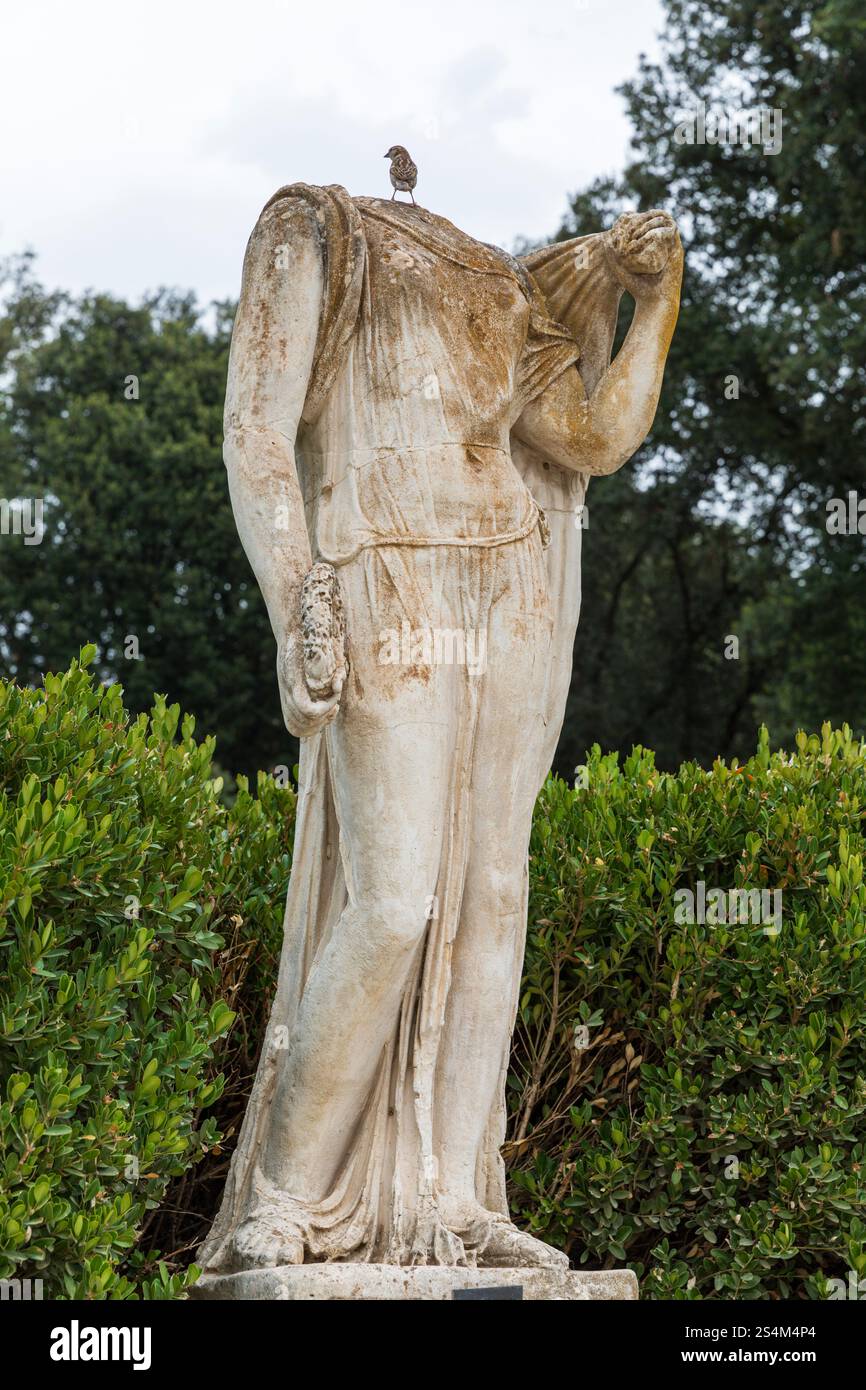 Headless statue in the grounds of Galleria Borghese, Rome, Italy Stock ...