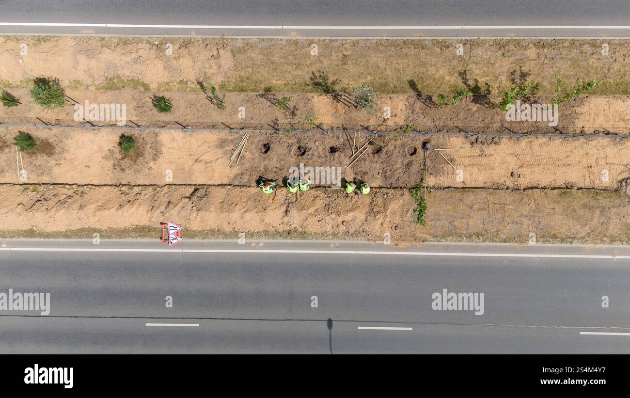 Aerial development along road hi-res stock photography and images - Alamy