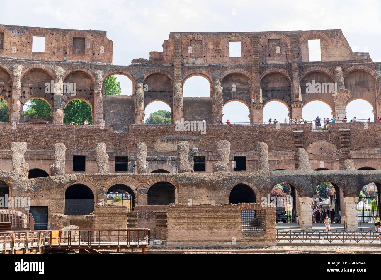 Upper section of the The Colosseum / Colosseo, Rome, Italy Stock Photo ...