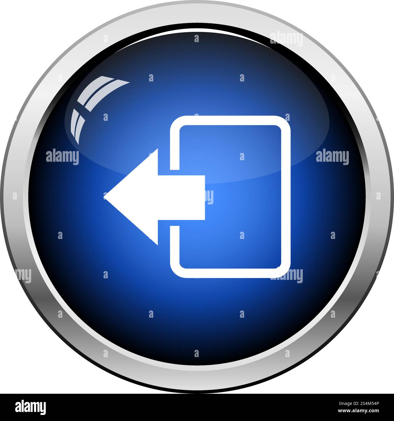 Exit Icon. Glossy Button Design. Vector Illustration Stock Vector Image ...