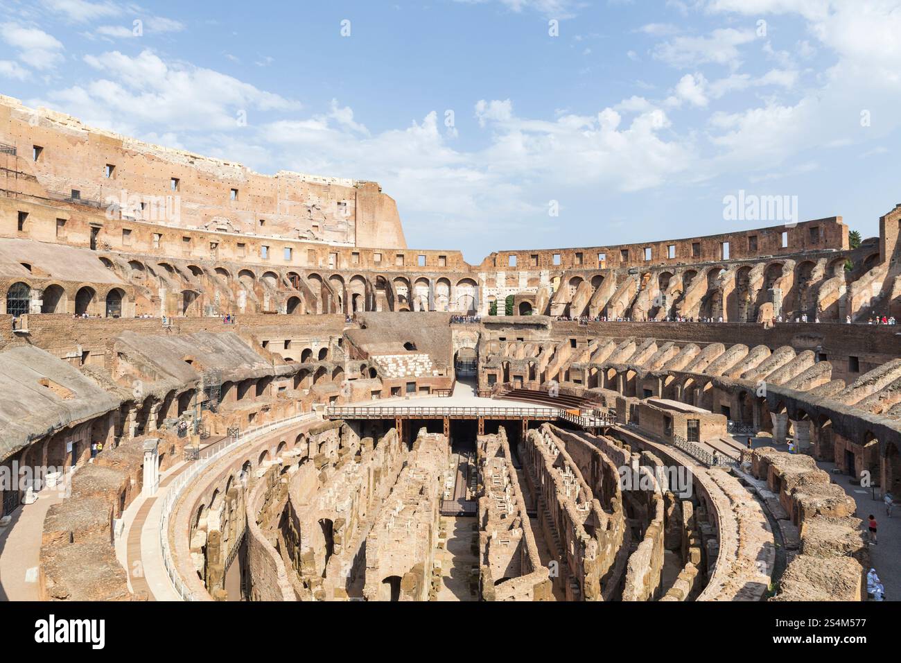 Wide view of the The Colosseum & Hypogeum / Colosseo, Rome, Italy Stock ...