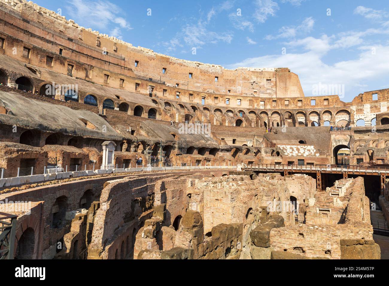 Corner section and Hypogeum of The Colosseum / Colosseo, Rome, Italy ...