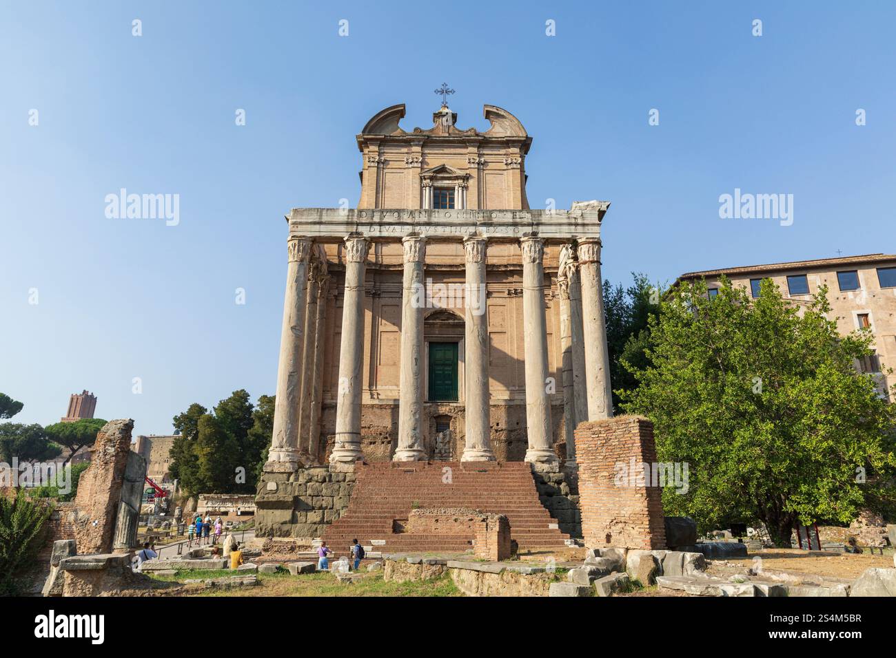Wide view of the Antoninus and Faustina Temple, Foro Romano, Rome ...