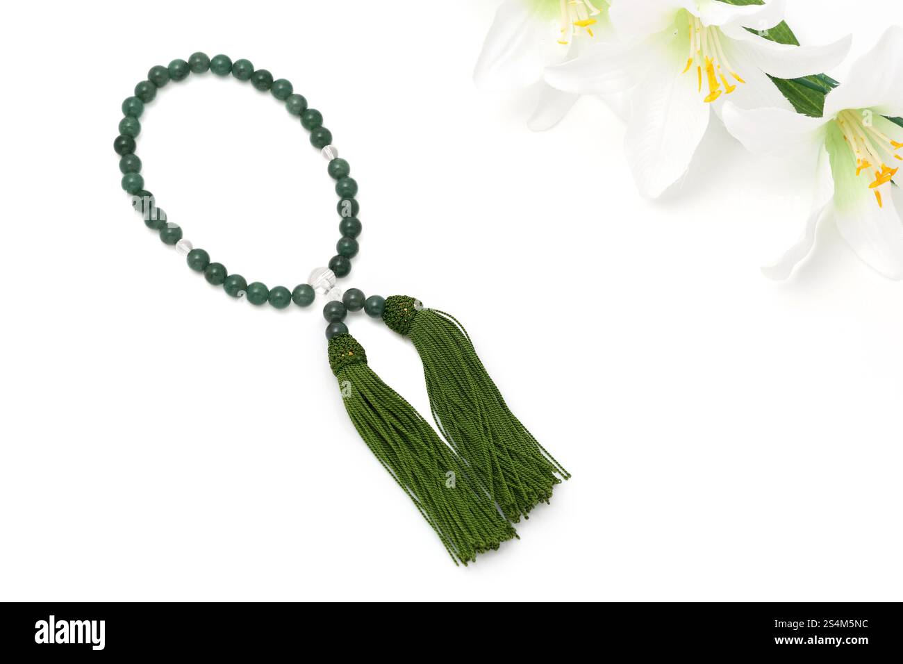 Buddhist rosary called Juzu. Buddhist tool used for praying at funeral ...