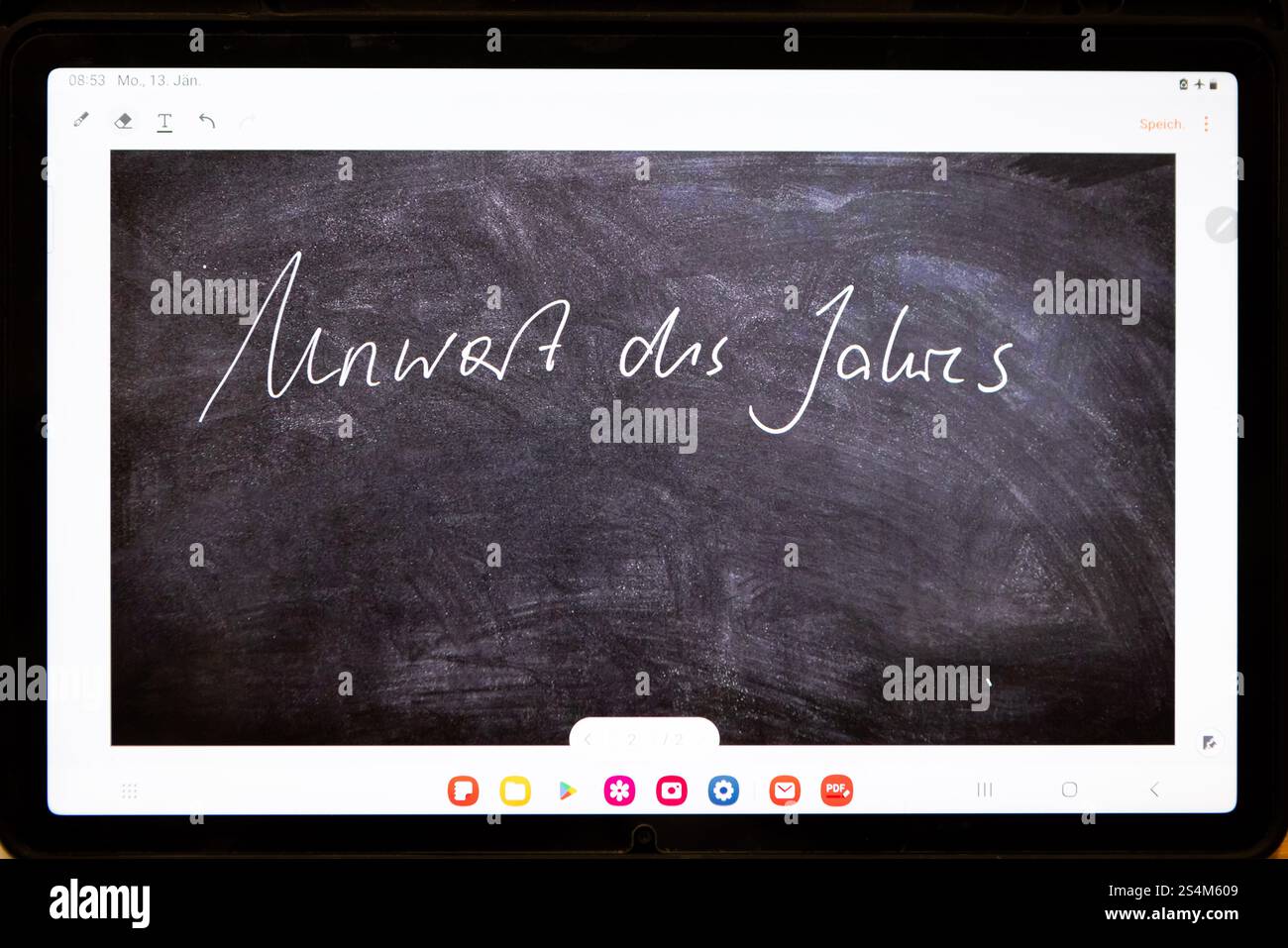 Marburg, Germany. 13th Jan, 2025. "Unword of the Year" can be read on a ...