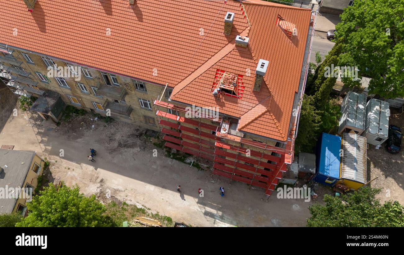 Aerial daylight view shows red hi-res stock photography and images - Alamy