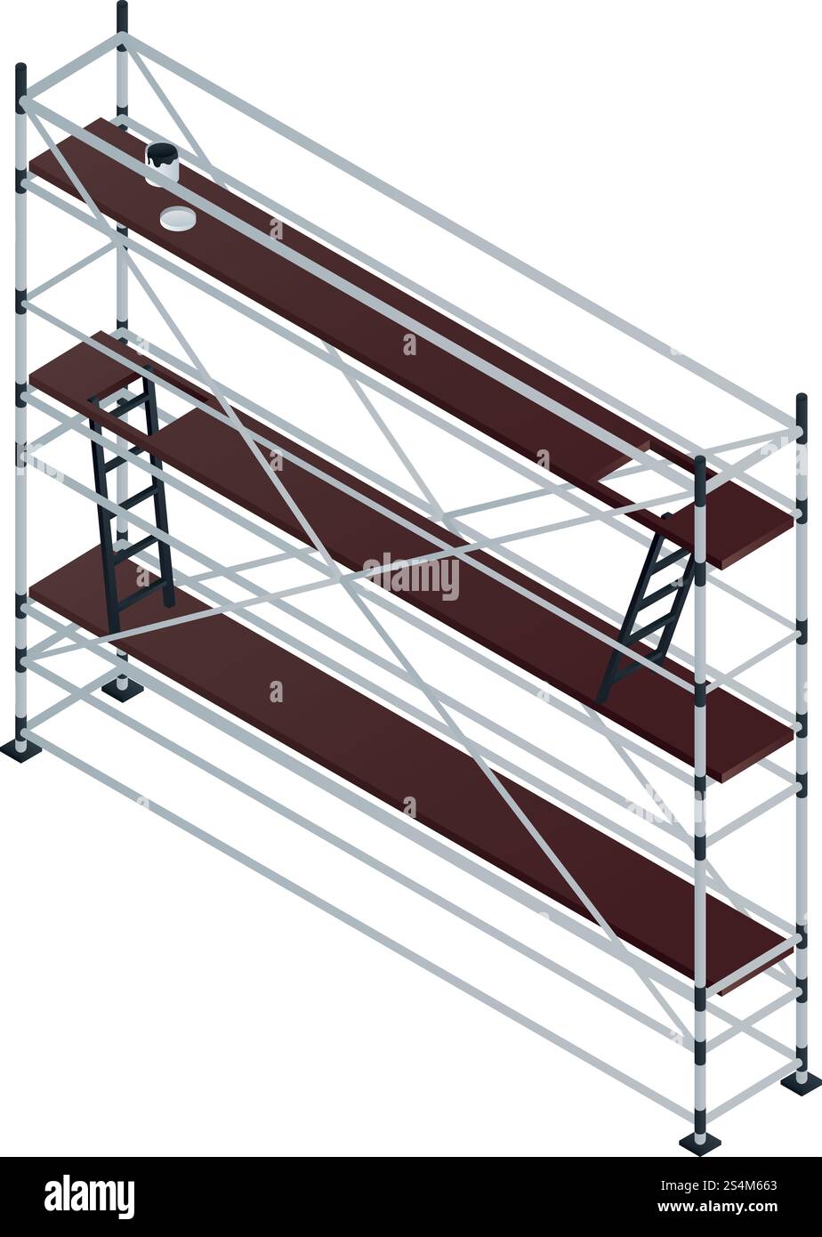 Long scaffold icon. Isometric of long scaffold vector icon for web ...