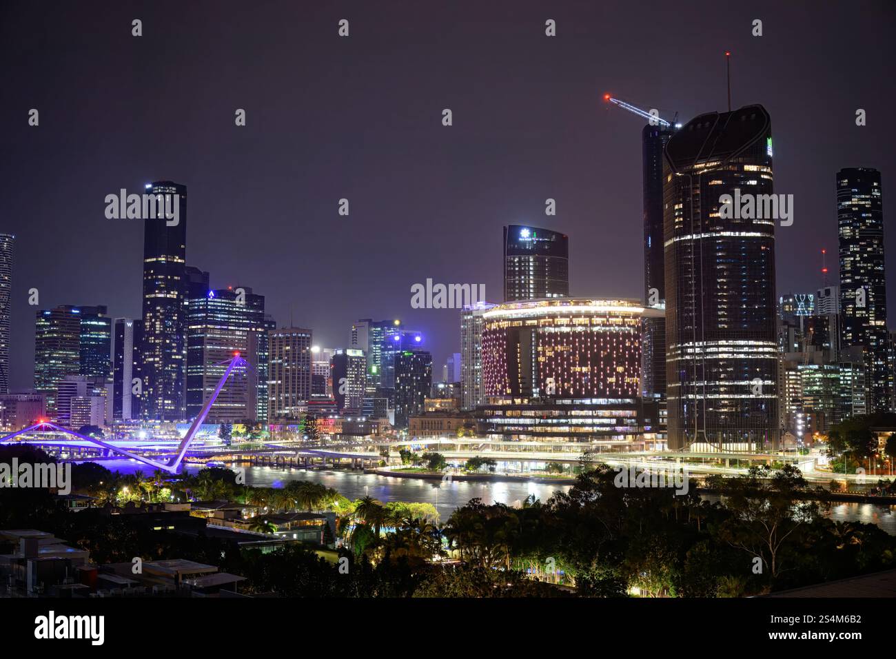 Brisbane, Queensland Australia - September 26 2024: Queens Wharf lights ...