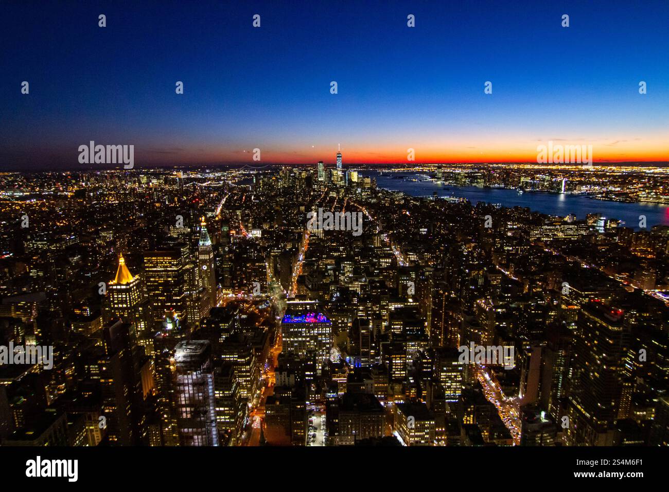 View of lower Manhattan from one of the most iconic terrace of New York ...