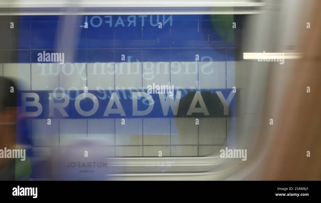 New York City, United States - 3 Sep 2023: Subway station wall ...