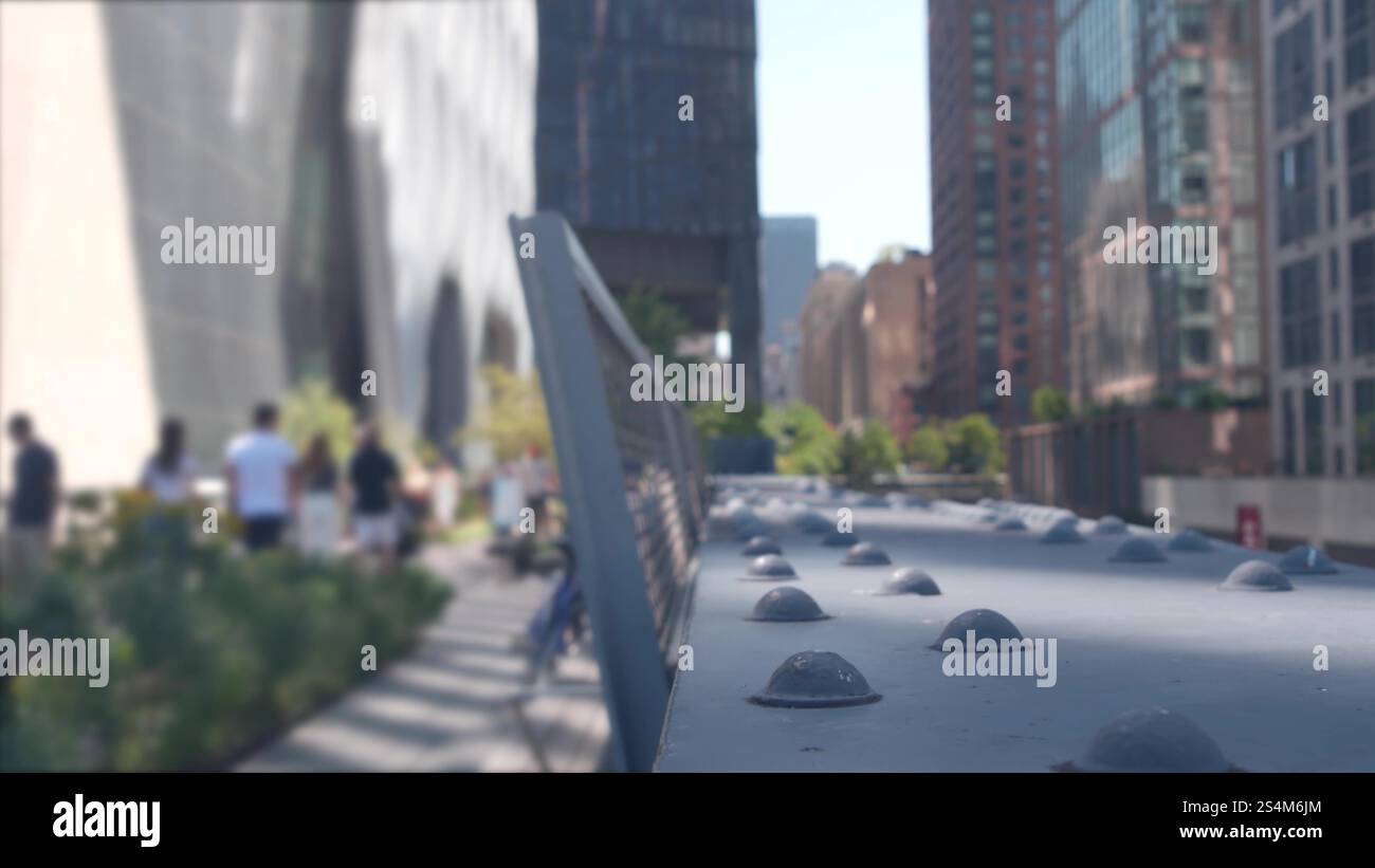 New York City High Line elevated greenway, Manhattan Midtown, USA ...