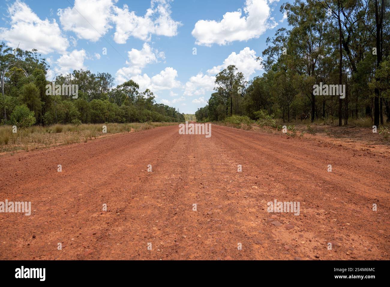 outback red dirt track road through Australian bush countryside, rural ...