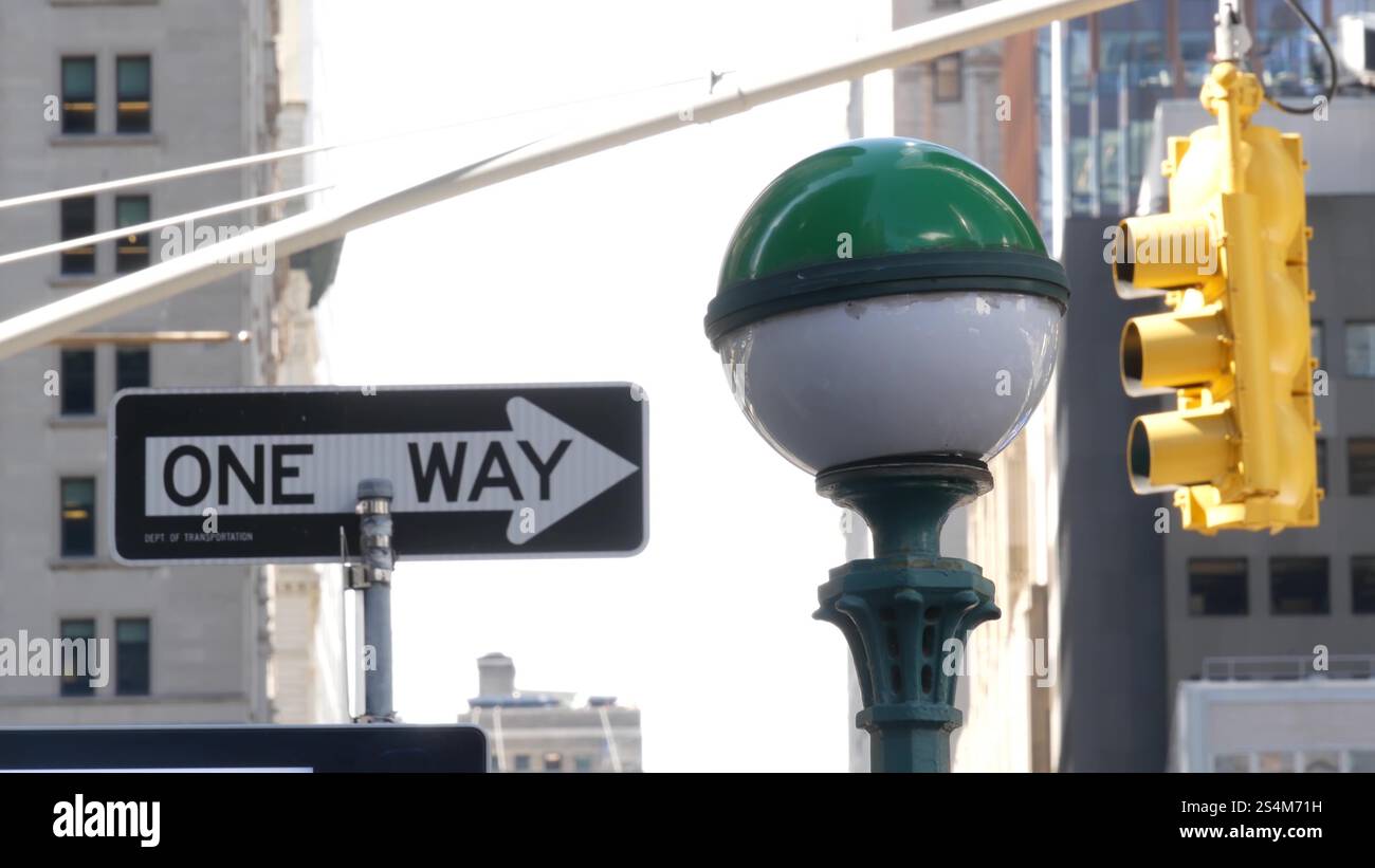 New York City subway entrance globe, orb lamp. Yellow traffic light ...