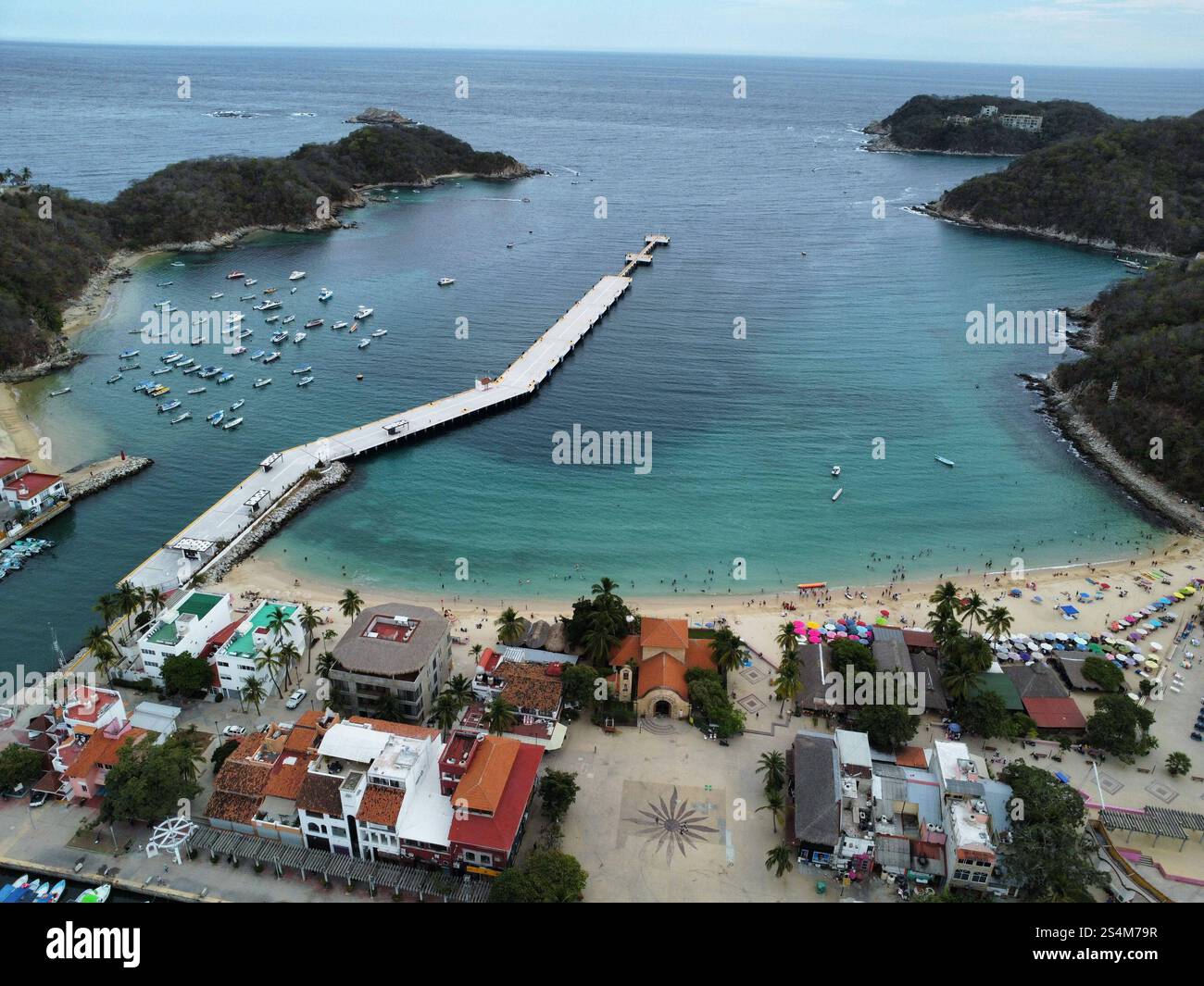 Huatulco National Reserve Aerial view of Huatulco Maritime Terminal in ...