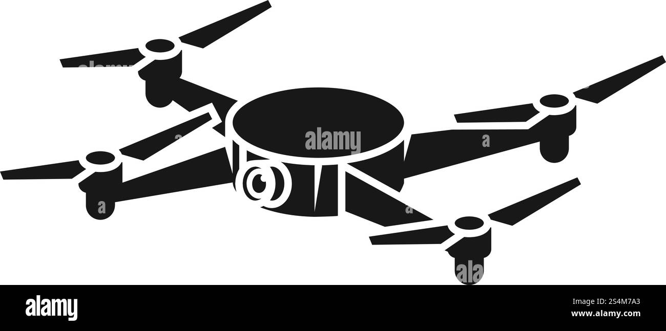 Round drone icon. Simple illustration of round drone vector icon for ...