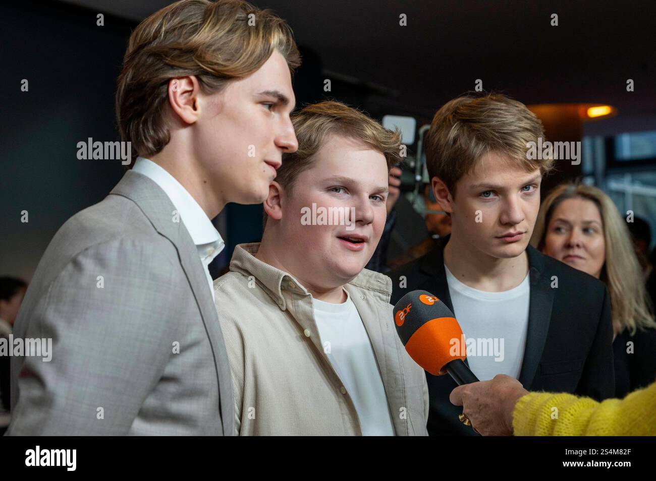 Nevio Wendt, Julius Weckauf und Levi Brandl bei der Weltpremiere des Kinofilms Die drei und der ...