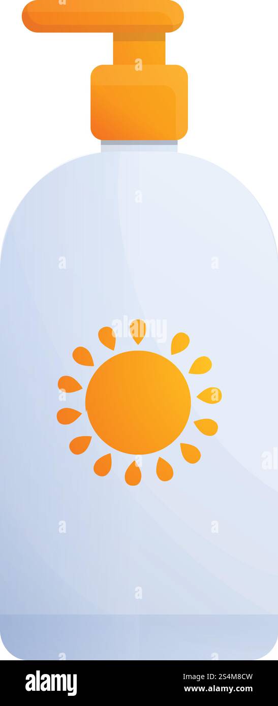 Sunblock cream dispenser icon. Cartoon of sunblock cream dispenser ...