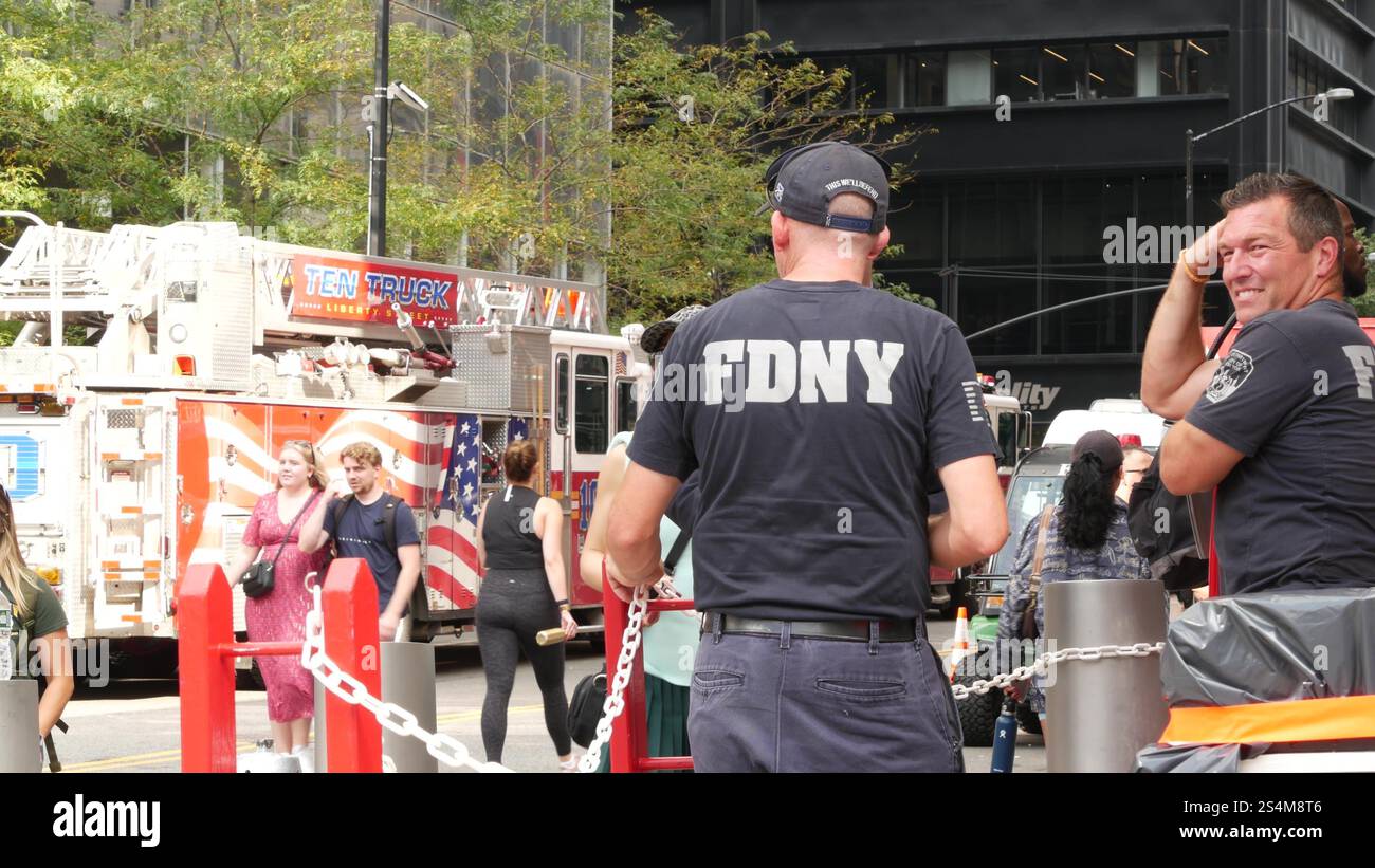 New York City, United States - 11 September 2023: Firefighters ...