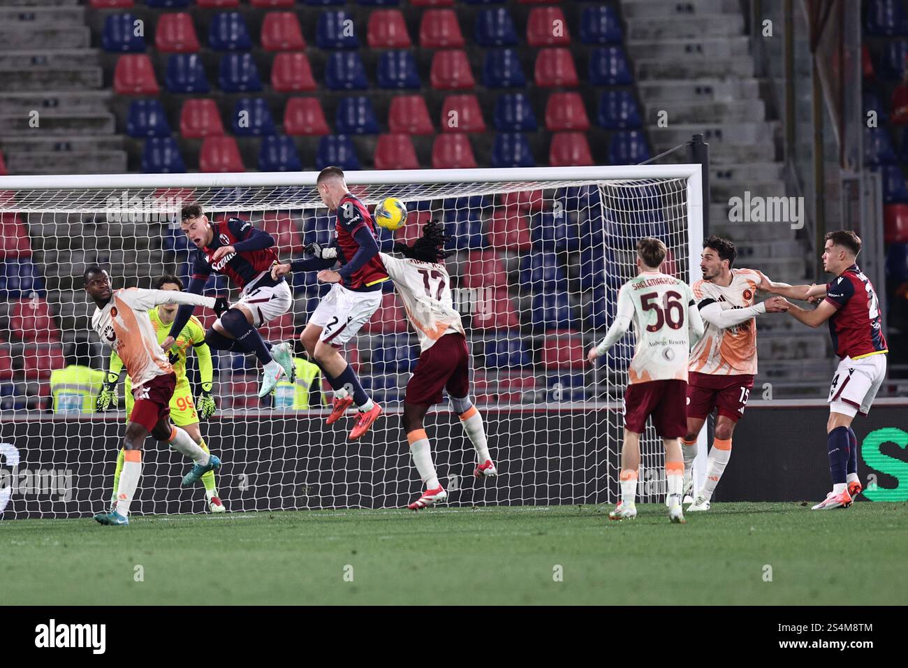 Bologna, Italy. 12th Jan, 2025. Evan N Dicka (Roma)Sam Beukema (Bologna ...