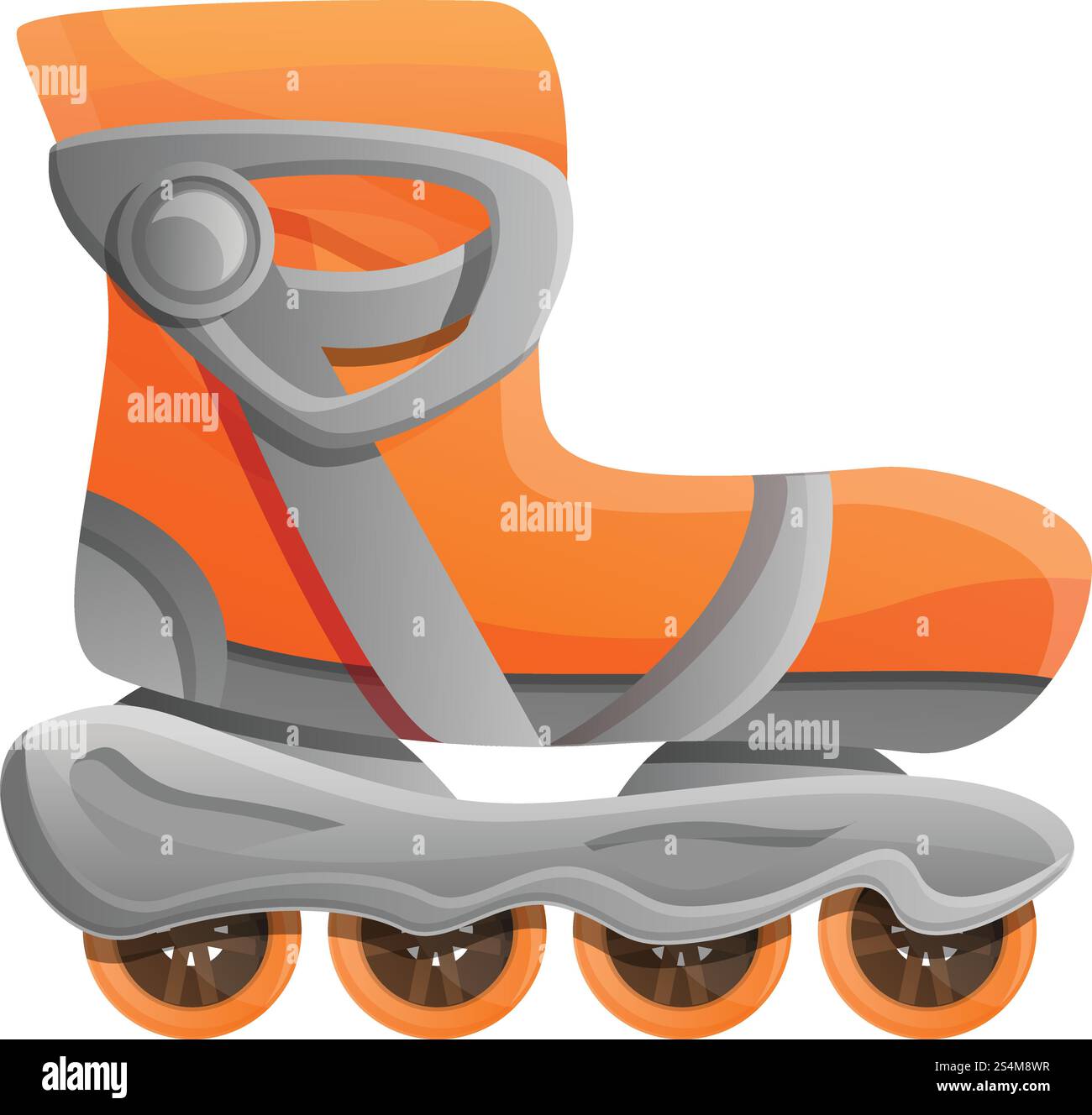 Orange inline skates icon. Cartoon of orange inline skates vector icon ...