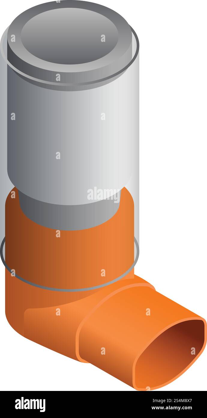 Oxygen inhaler icon. Isometric of oxygen inhaler vector icon for web ...