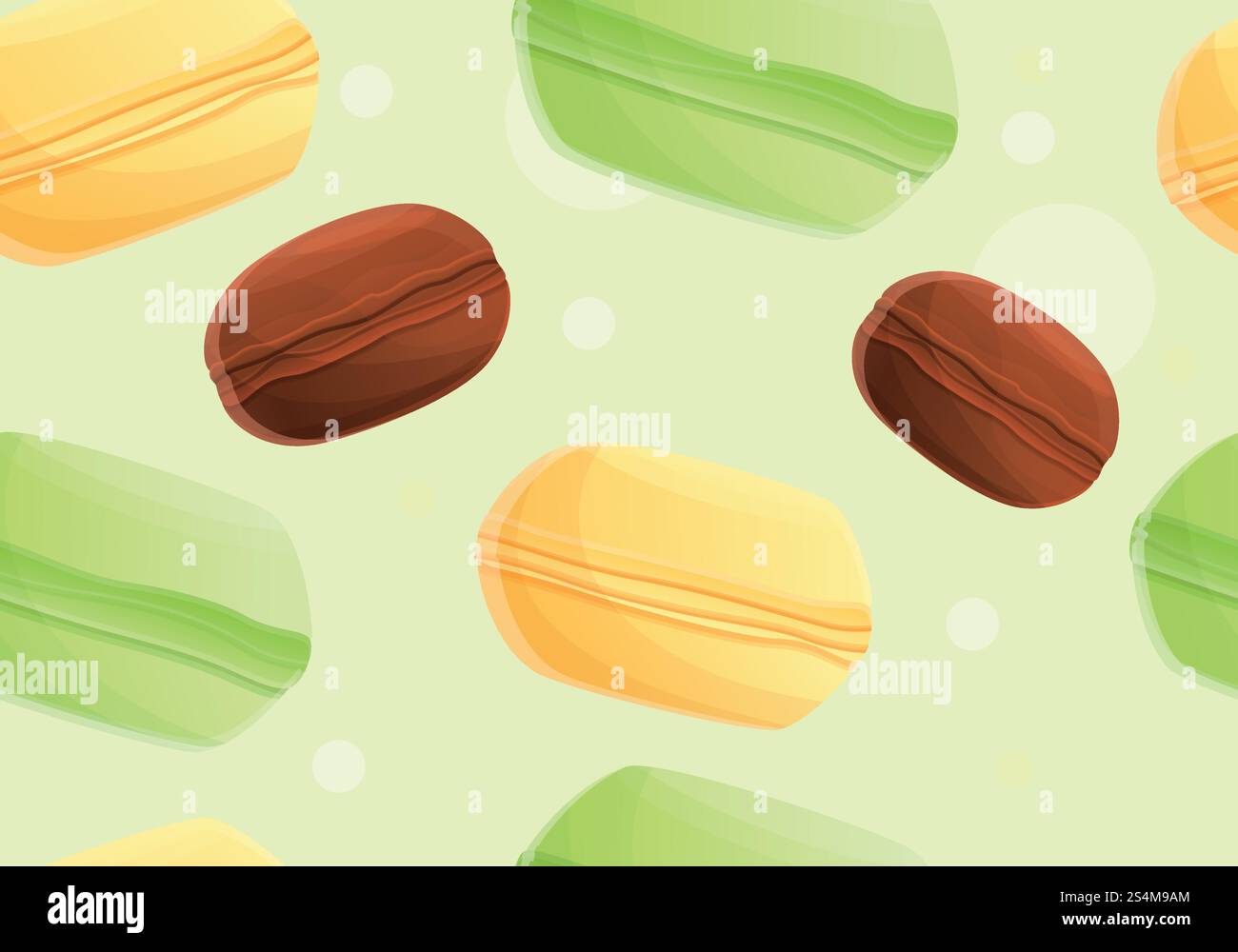 Sweet macaroon pattern. Cartoon illustration of sweet macaroon vector ...