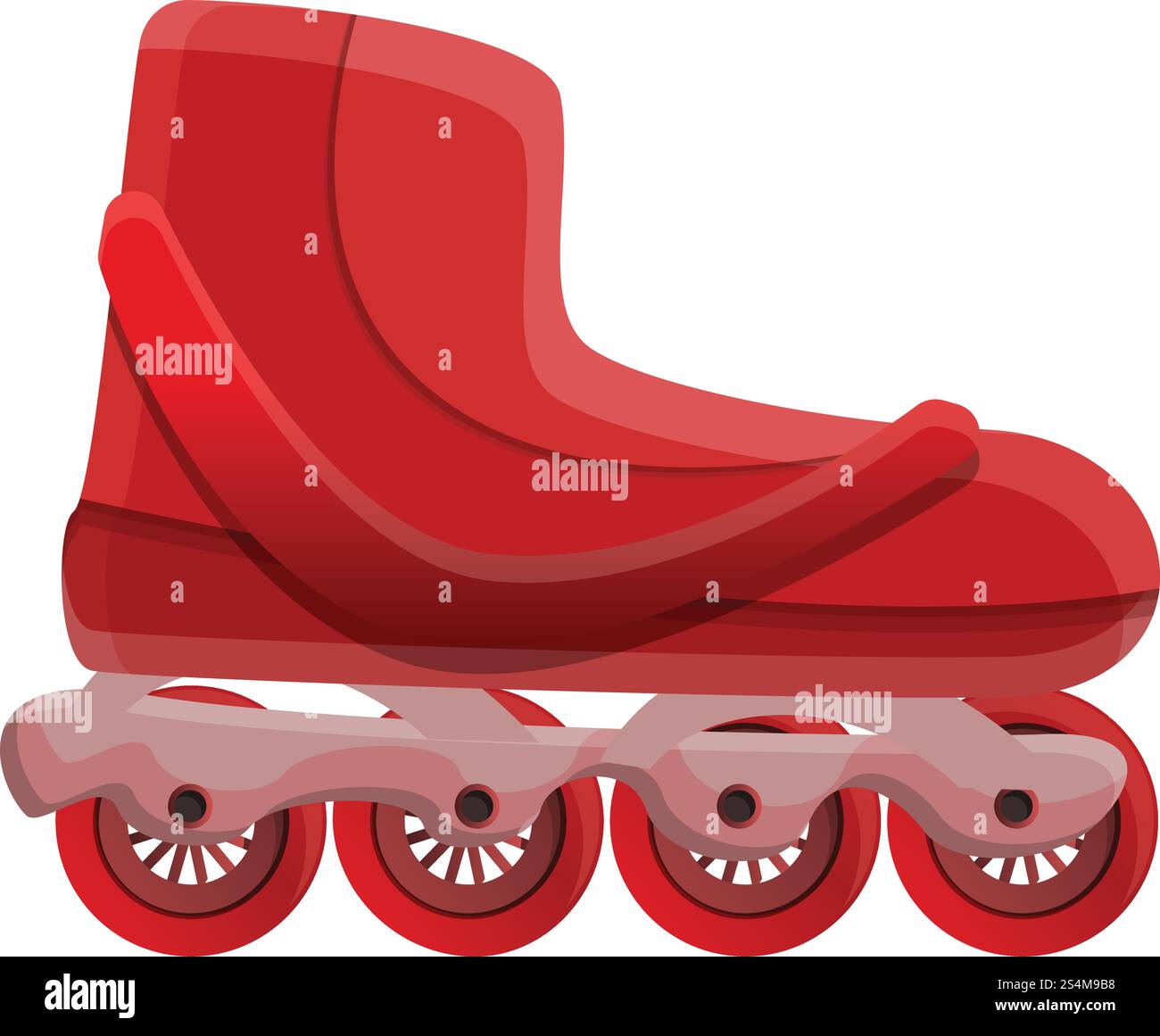Red inline skates icon. Cartoon of red inline skates vector icon for ...