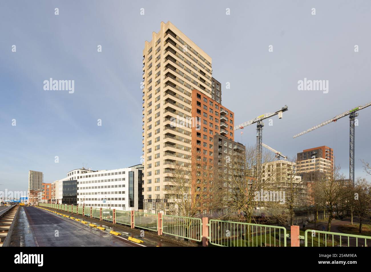 Modern high-rise apartments under construction in the centre of the ...