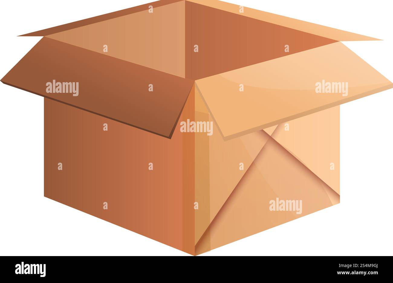 Open parcel box icon. Cartoon of open parcel box vector icon for web ...