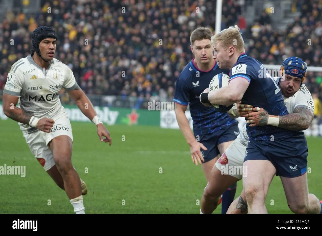 La Rochelle, France. 12th Jan, 2025. 13 Ulupano Seuteni, 14 Jack Nowell ...