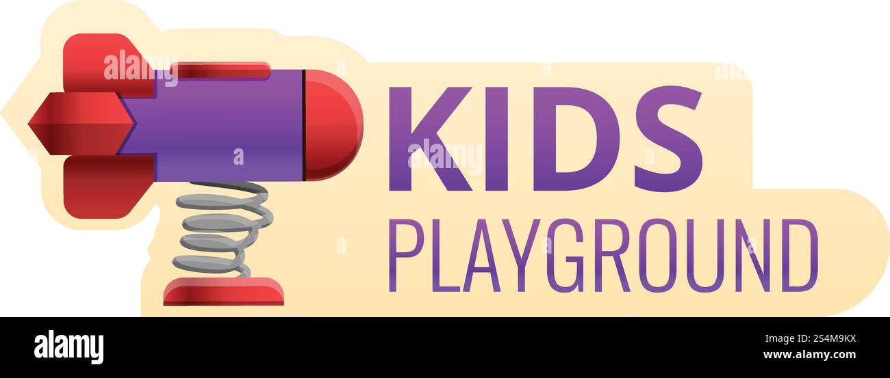 Kids playground rocking rocket logo. Cartoon of kids playground rocking ...